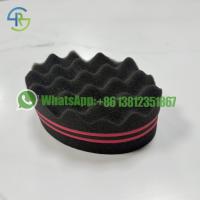 China Professional Red Wave Magic Twist Sponge Flat Small Hole Afro Curl Sponge For Barber Salon Use for sale