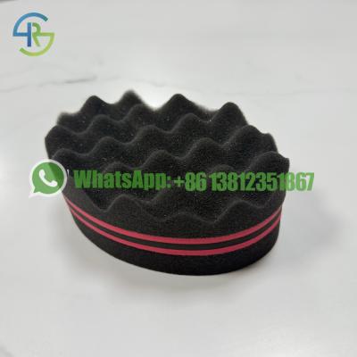 China Professional Red Wave Magic Twist Sponge Flat Small Hole Afro Curl Sponge For Barber Salon Use for sale