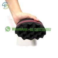 China Professional Red Wave Magic Twist Sponge Flat Small Hole Afro Curl Sponge For Barber Salon Use for sale