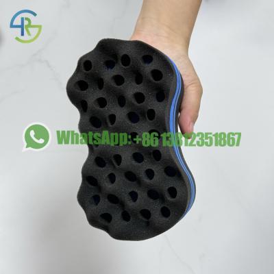 China Professional Blue Figure-8 Magic Curl Sponge – Afro Coil Styling Tool for Black Men, USA Wholesale Supply for sale