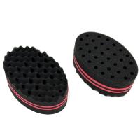 China Oval Double Sided Hair Sponge for Twists, Coils, Dreads and Afro Curly Hair for sale
