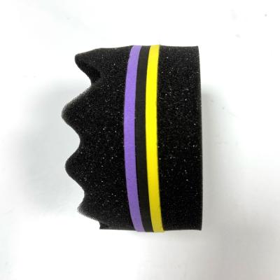 China Yellow Purple Curl Defining Sponge | Round Hair Twist Tool for Men with Coily Hair for sale