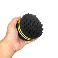 China Yellow Double-Sided Curl Defining Sponge | Round Hair Twist Tool for Men with Coily Hair for sale