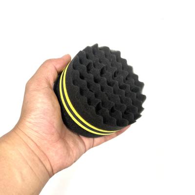 China Yellow Double-Sided Curl Defining Sponge | Round Hair Twist Tool for Men with Coily Hair for sale