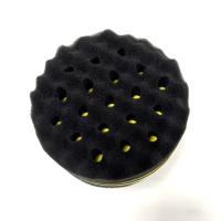 China Yellow Double-Sided Curl Defining Sponge | Round Hair Twist Tool for Men with Coily Hair for sale