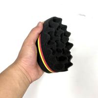 China Double-Sided Afro Coil Sponge Brush | Yellow & Red EVA Twist and Wave Styling Tool for sale