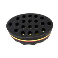 China Double-Sided Afro Coil Sponge Brush | Yellow & Red EVA Twist and Wave Styling Tool for sale