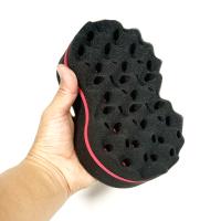 China 8-Shaped Natural Hair Curl Sponge | Red EVA Double-Sided Twist Tool for Men and Barbers for sale