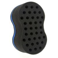 China Oval Curl Maker Sponge Brush | Blue & Black EVA Twist Styling Tool for Afro Textured Hair for sale