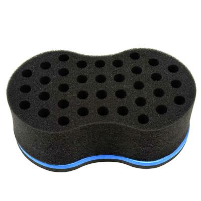China Oval Curl Maker Sponge Brush | Blue & Black EVA Twist Styling Tool for Afro Textured Hair for sale
