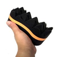 China 3D Textured Hair Twist Sponge Brush | Orange EVA Curl Enhancing Tool for Coils and Waves for sale
