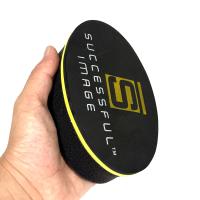 China Oval Natural Curl Sponge Brush | Large-Hole Afro Hair Twist & Texture Styling Tool with Black & Yellow EVA for sale