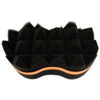 China Large 8-Shaped Afro Hair Sponge | Textured & Small-Hole Curl and Coil Defining Tool with 1cm Orange EVA for sale