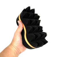 China Large 8-Shaped Afro Hair Sponge | Textured & Small-Hole Curl and Coil Defining Tool with 1cm Orange EVA for sale