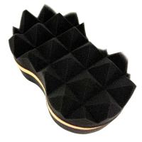 China Large 8-Shaped Afro Hair Sponge | Textured & Small-Hole Curl and Coil Defining Tool with 1cm Orange EVA for sale