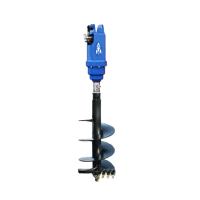 China Blue Excavator Earth Auger Spiral Drill Bit Hydraulic Drive for sale