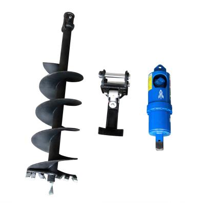 China Blue Excavator Earth Auger Spiral Drill Bit Hydraulic Drive for sale