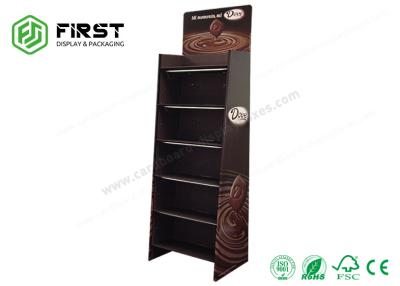China Custom Full Color Printed Cardboard Floor Display Stand for Chocolate 100 Pcs MOQ for sale