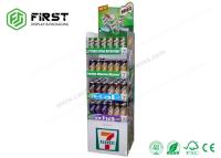 China Folding 4-Shelf Cardboard Floor Display Stand for Beverage Retail Promotion Customizable for sale