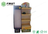 China Floor Standing Foldable Color Printing Cardboard Floor Display Shelf Customized for sale