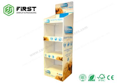 China Custom Supermarket Cardboard Floor Display Stand Foldable POP Carton Display 50 Pcs MOQ for sale