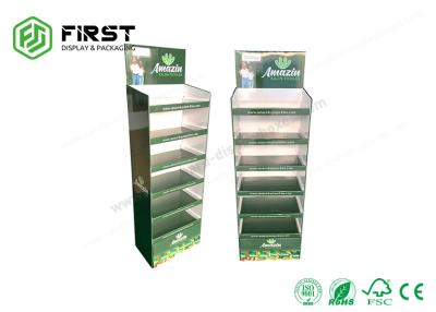 China Custom Corrugated Cardboard Floor Display Stand Foldable POP with CMYK Printing 500pcs MOQ for sale
