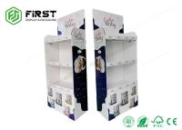 China Customized Foldable Cardboard Floor Display Stand 350g CCNB B Flute Corrugated Retail POP for sale