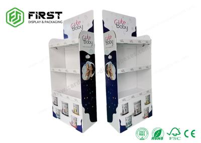 China Customized Foldable Cardboard Floor Display Stand 350g CCNB B Flute Corrugated Retail POP for sale