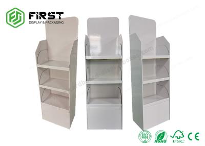 China Custom Corrugated Cardboard Floor Display Stand 120cm Recyclable POP Shelf for Retail for sale