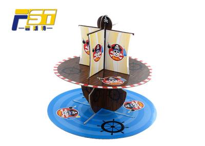 China 100% Recyclable 2 Tier Cardboard Cupcake Stand 4C Full Color Glossy Matt Film Lamination for sale