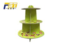China Custom Size Birthday Cardboard Cake Display with 3 Shelves for Promotional Events for sale