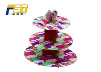China 3 Layer Cardboard Cupcake Tower Stand Eco Friendly CMYK Printing Art Paper 1000pcs MOQ for sale