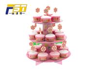 China Custom Biodegradable Cardboard 3-Tier Cake Display Stand 100pcs MOQ for sale