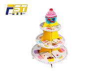 China Custom Corrugated Cardboard Cake Display Stand 3 Tier Lightweight Durable Paper Stand for sale