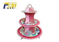China Custom Corrugated Cardboard Cake Display Stand with Ink Water Printing 250pcs MOQ for sale