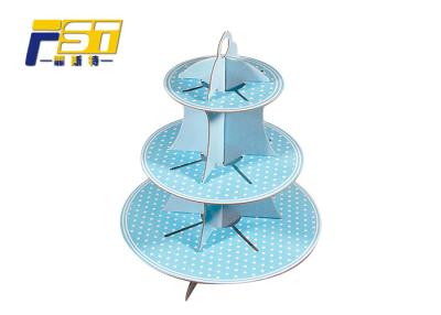 China Eco-Friendly Corrugated Cardboard Cupcake Tier Stand 24.5cm for Baby Shower for sale