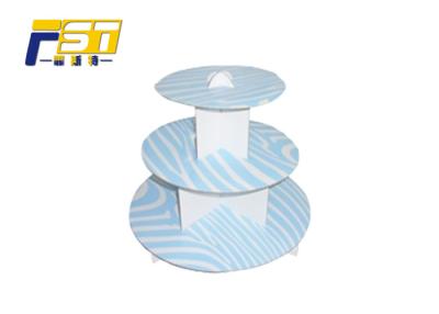 China Glossy Corrugated Cardboard Cake Display Stand Easy Assembly Custom Size 80cm for sale