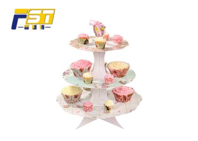 China Round Cardboard Cake Display with UV Coating 100pcs MOQ for Birthday Party for sale