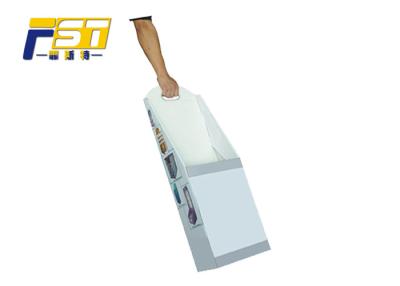 China Custom Eco-Friendly Cardboard Trolley Box with Wheels 350g Coated Paper E Flute for Promotions for sale