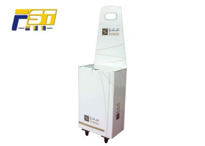 China Custom Corrugated Cardboard Trolley Box with Wheels 100 Units MOQ Movable Display for sale
