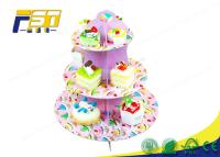 China Custom CMYK Printed Cardboard Tiered Cake Stand Durable for Shopping Mall Display for sale