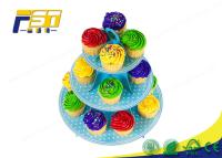 China 3 Tier Cardboard Cupcake Stand 350gsm CCNB Custom Colorful Wedding Cake Display for sale