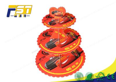 China Custom Logo 3 Tier Cardboard Cupcake Stand 300gsm Ivory Board Durable Display for sale