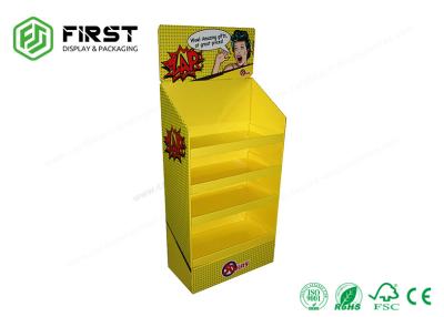 China 4-Shelves POP Up Paper Cardboard Floor Display Rack Glossy Lamination 100pcs MOQ for sale