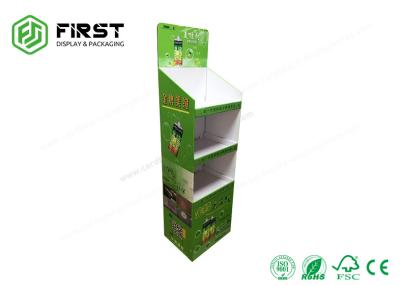 China Custom Corrugated Cardboard Floor Display 4 Shelves Color Printing Retail Advertising for sale