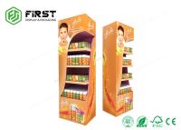 China Custom Corrugated Cardboard Floor Stand for Drink Bottles CMYK Printing 100 Pcs MOQ for sale