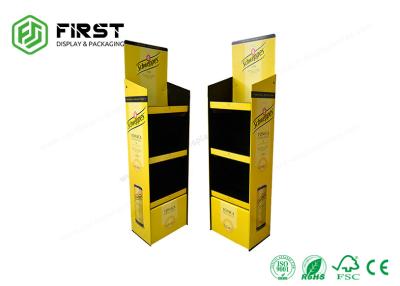 China Custom Corrugated Cardboard Display Stand CMYK Printing for Beverages 140g E Flute for sale
