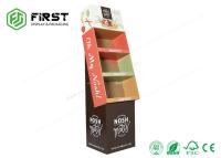 China Custom Glossy Printed Logo Corrugated Paper Floor Display Stand for Exhibitions 100 Pcs MOQ for sale