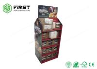 China Custom Full Color Printed Corrugated Cardboard Floor Display Stand for Supermarket Snacks 500pcs MOQ for sale