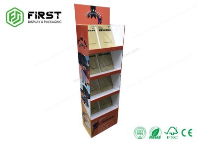 China Customized Corrugated Cardboard Book Display Stand 3mm Thickness Flat Pack Floor Display for sale